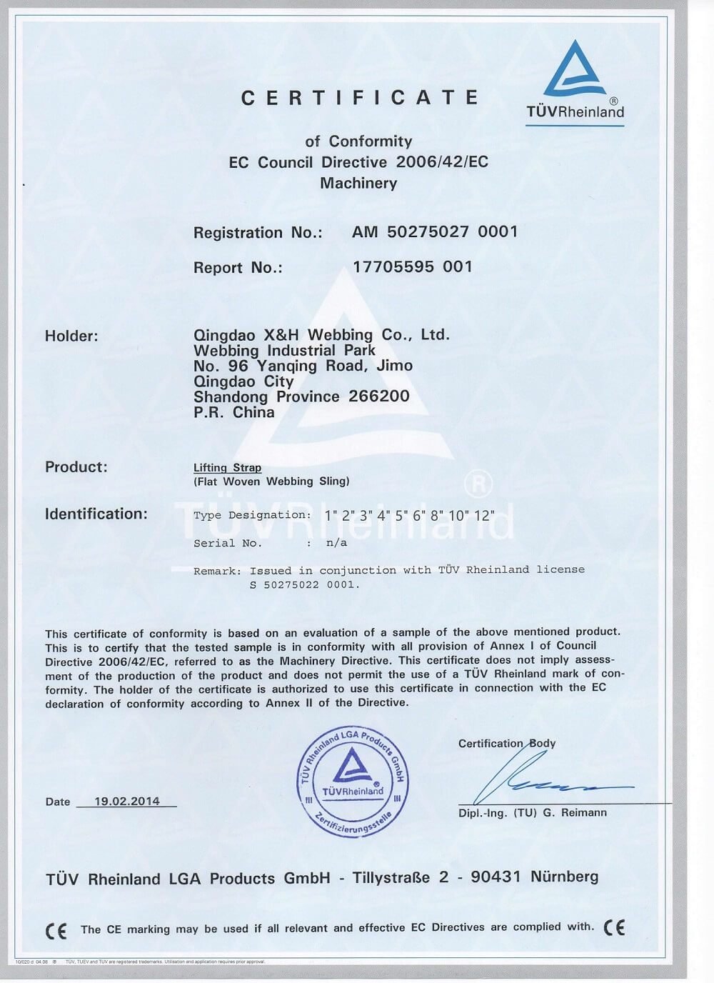 Sling Certificate at Inez Bennett blog